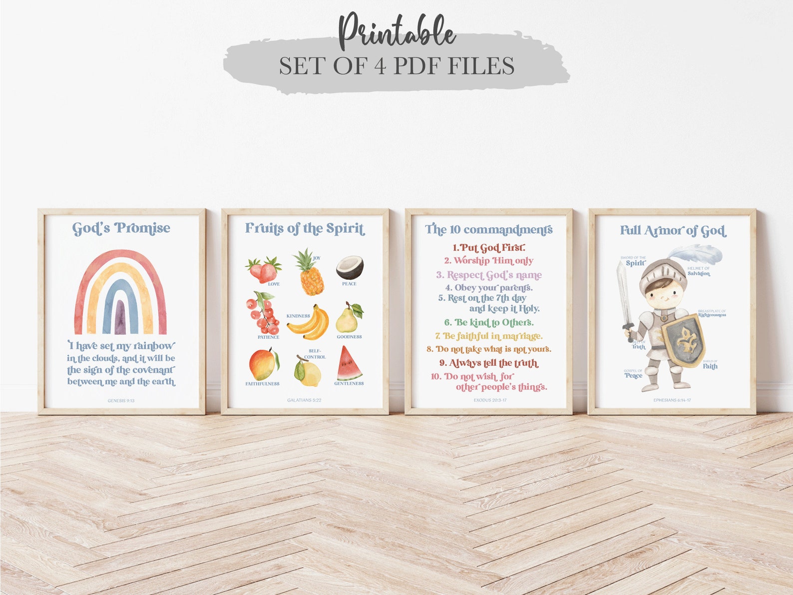 Kids Bible Verse Printable, Fruit of the Spirit, Church Wall Art, God's ...