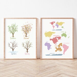 Educational Prints, Classroom Posters, Playroom Decor, Set 6 Wall Art ...