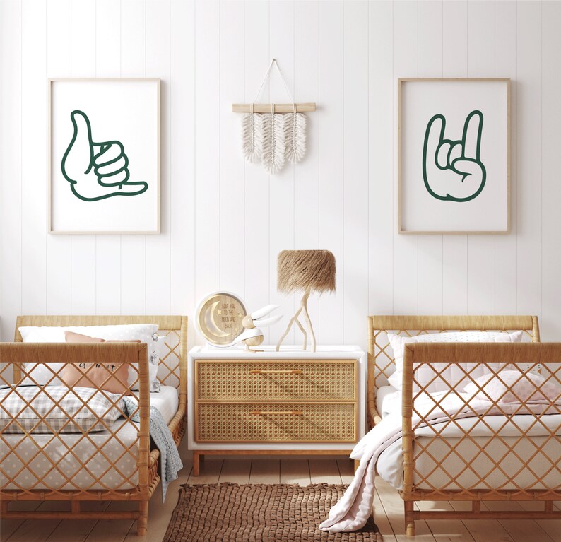 Shaka Hand Sign Printable Wall Art Hang Loose Mahalo Surf - Etsy