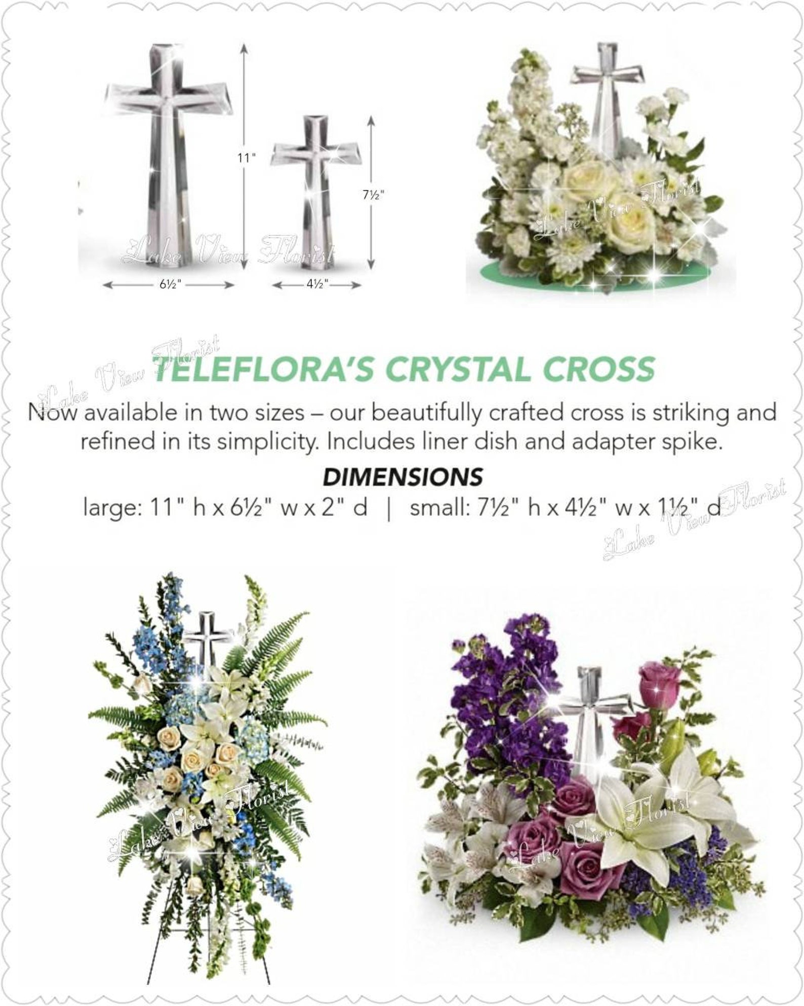 Teleflora Crystal Cross (11" H) Size Large - Etsy