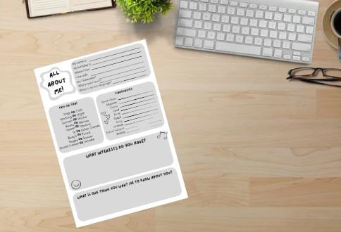 ALL ABOUT ME - Printable Student Survey - Fill in the Blanks Activity ...