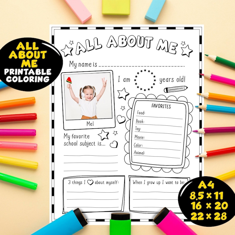 All About Me Pennant - Etsy