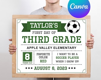 Editable First Day of School Sign, Any Grade Day of School Sign, Back ...