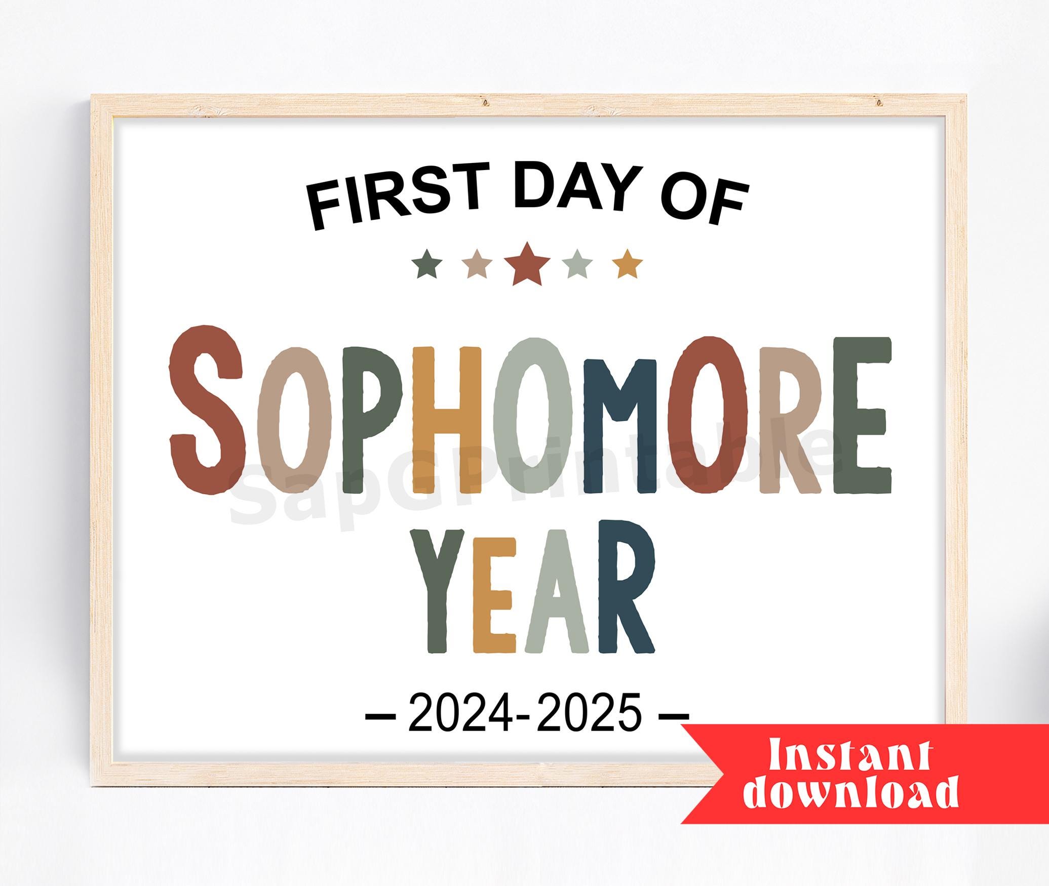 First Day of Sophomore Year Sign, Printable 10th Grade Sign, Back to ...