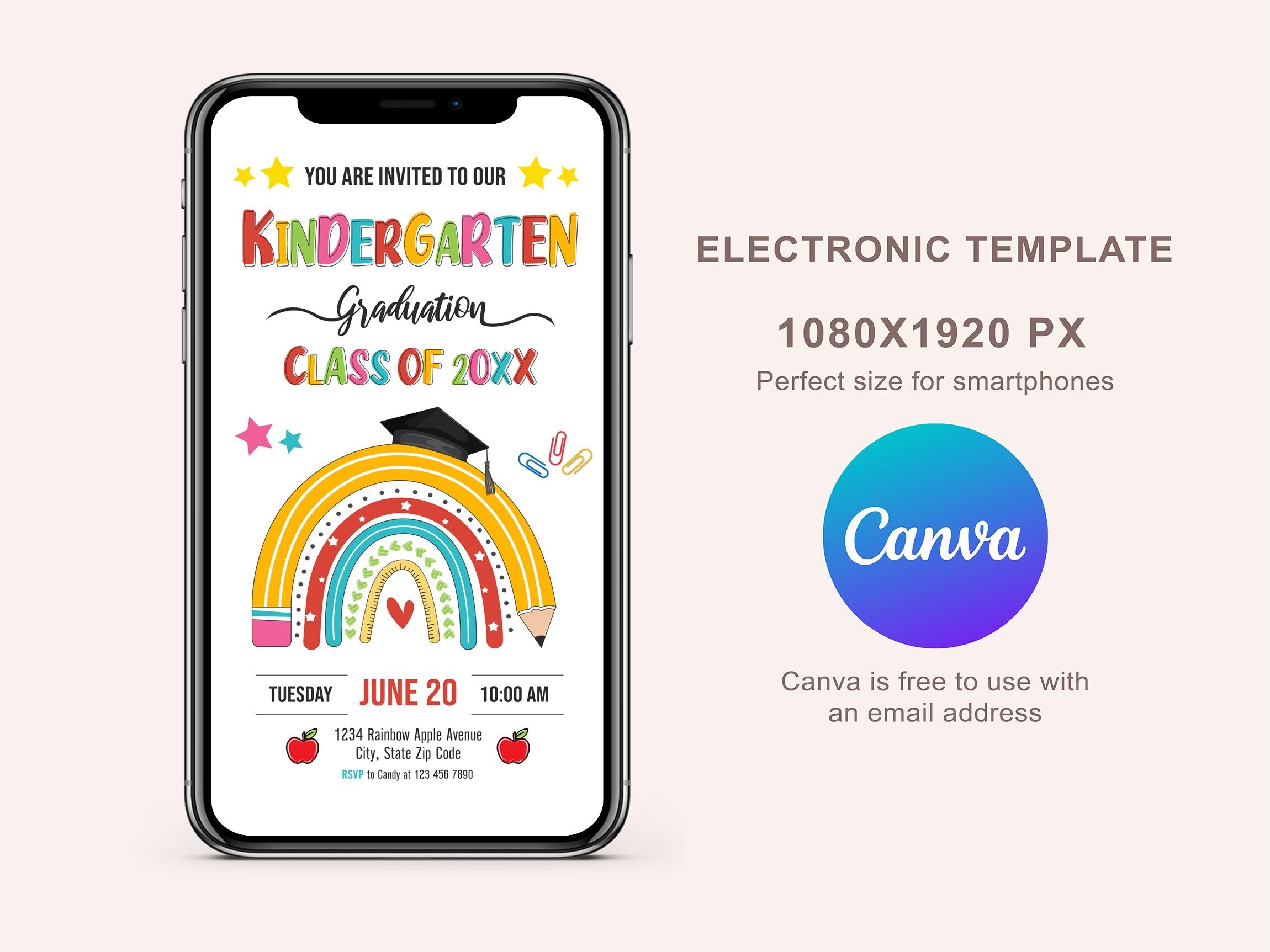 Kindergarten Graduation Bundle, Graduation Invitation, Graduation ...