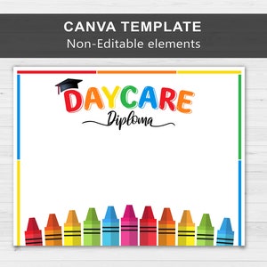 Daycare Graduation Certificate, Daycare Diploma, Daycare Certificate ...
