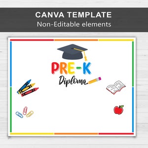 Pre-k Graduation Certificate, Prek Diploma, Pre-k Certificate, Teacher ...