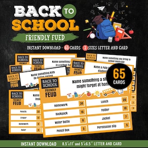 Back to School Friendly Feud Game | Printable Fun for Kids | Classroom ...