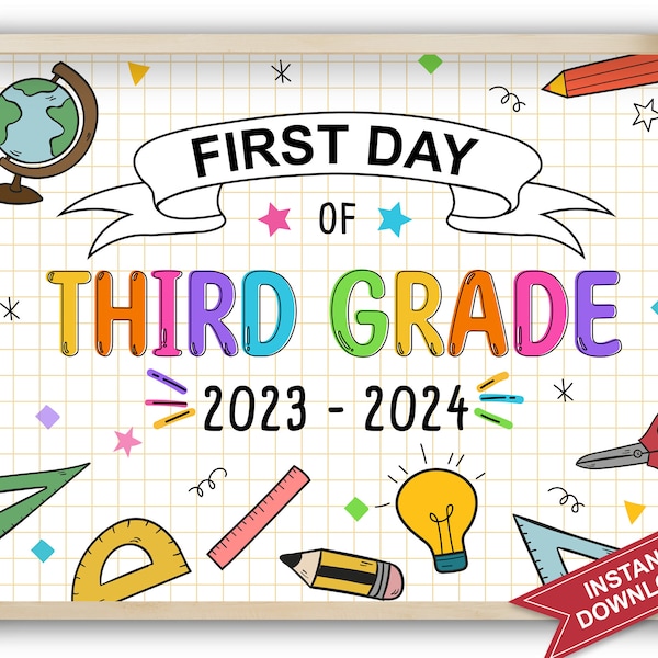 3rd Grade Sign - Etsy