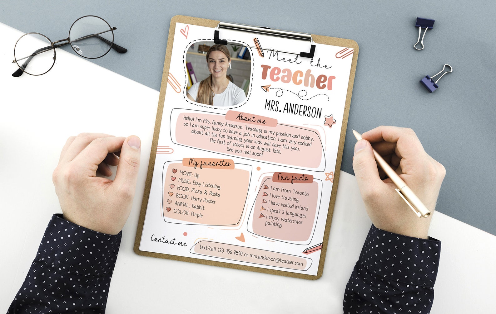 Editable Meet the Teacher Editable Rose Gold Template Teacher Canva ...