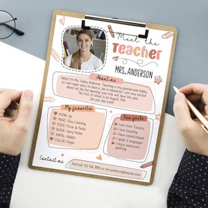Editable Meet the Teacher Editable Rose Gold Template Teacher Canva ...