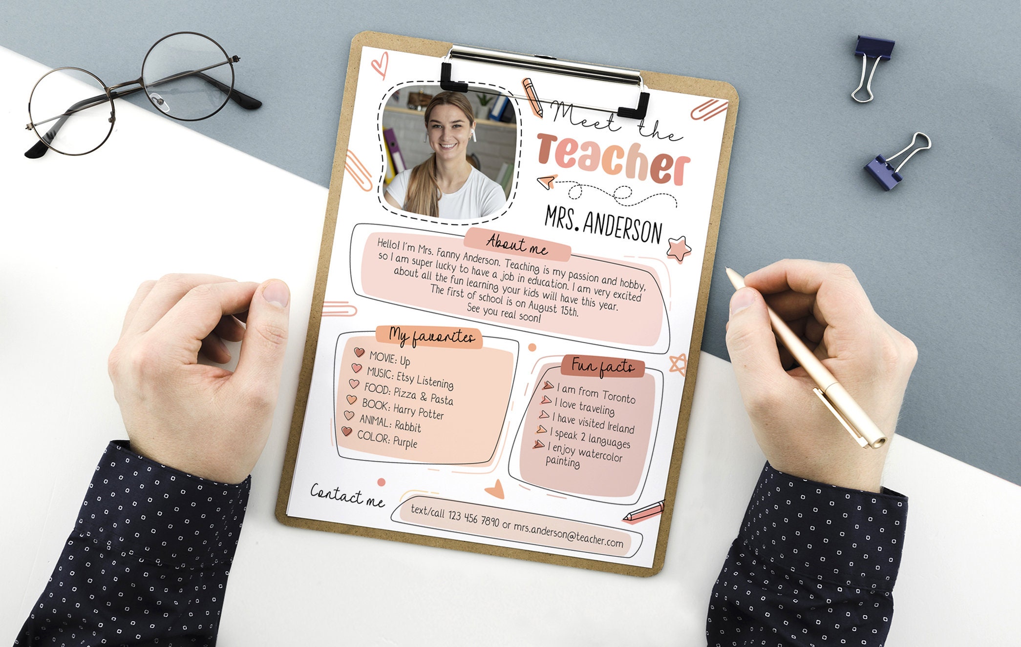 Editable Meet the Teacher Editable Rose Gold Template Teacher Canva ...
