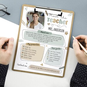 Editable Meet the Teacher Editable Boho Template Teacher Canva Template ...