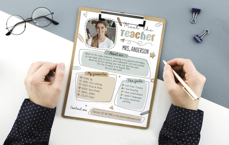 Editable Meet the Teacher Editable Boho Template Teacher Canva Template ...