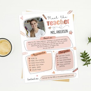 Rose Gold Classic Meet the Teacher Editable Template Editable Teacher ...