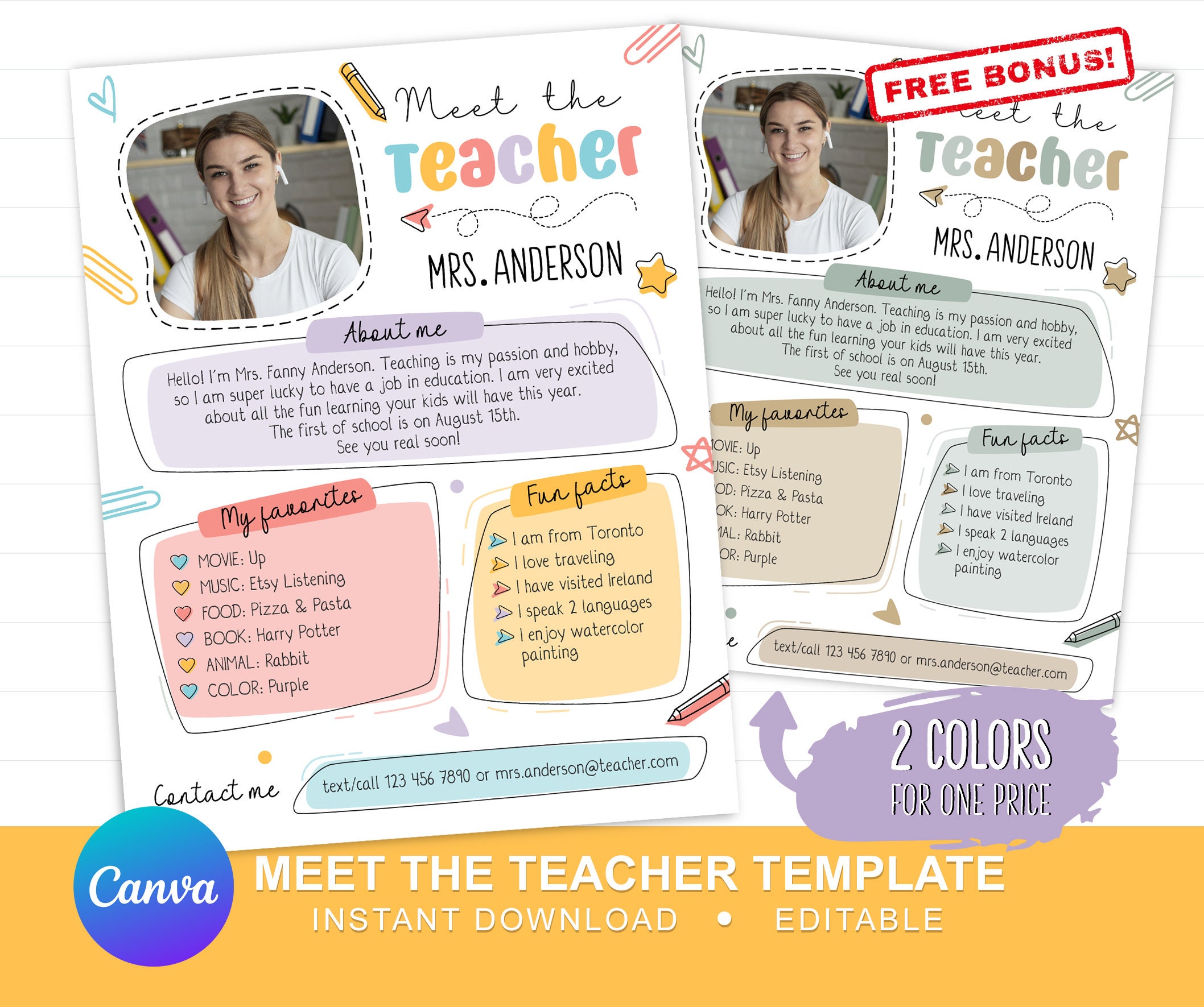 Meet the Teacher Editable Boho Template Editable Teacher Teacher Bundle ...