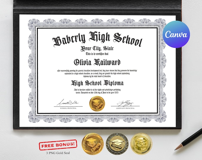 Printable Homeschool Diploma Template With Bible Reference | Editable ...