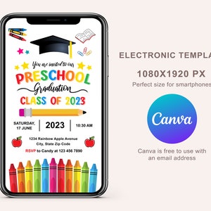 Preschool Graduation Bundle, Graduation Invitation, Graduation Program ...