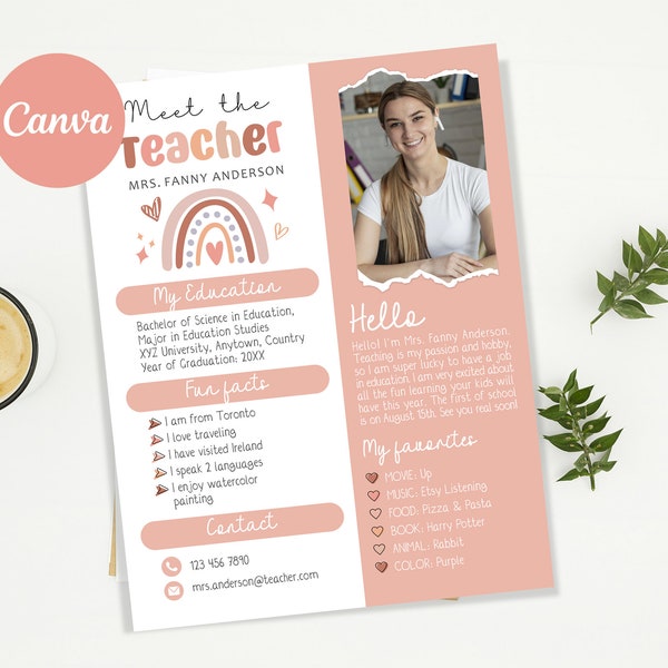 Meet the Teacher Template - Etsy