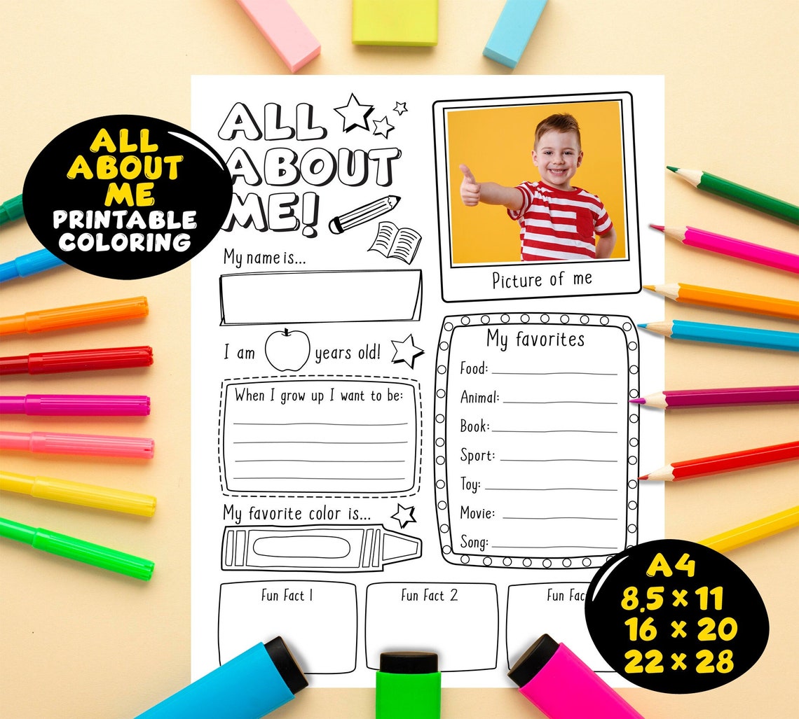 All About Me All About Me Poster Printable All About My - Etsy