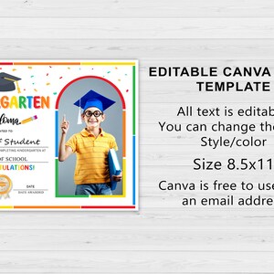 Editable Kindergarten Diploma With Photo Kindergarten Diploma ...