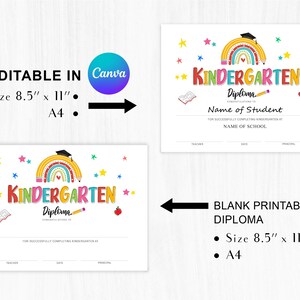 Kindergarten Graduation Bundle, Graduation Invitation, Graduation ...