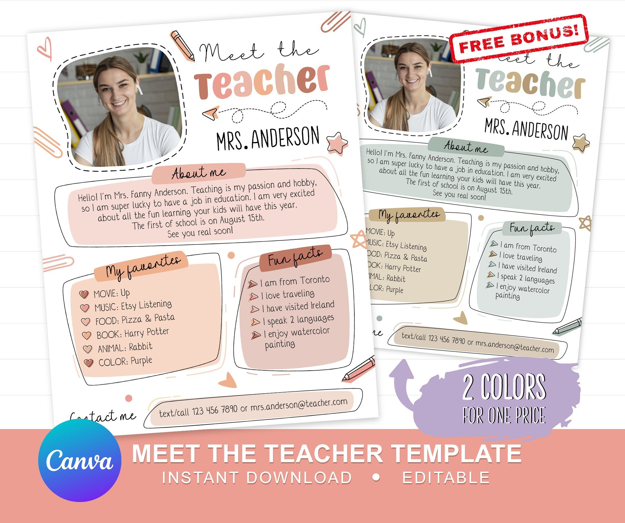 Meet the Teacher Editable Rose Gold Template Editable Teacher Bundle ...