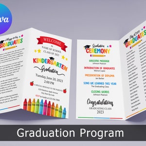 Kindergarten Graduation Bundle, Graduation Invitation, Graduation ...