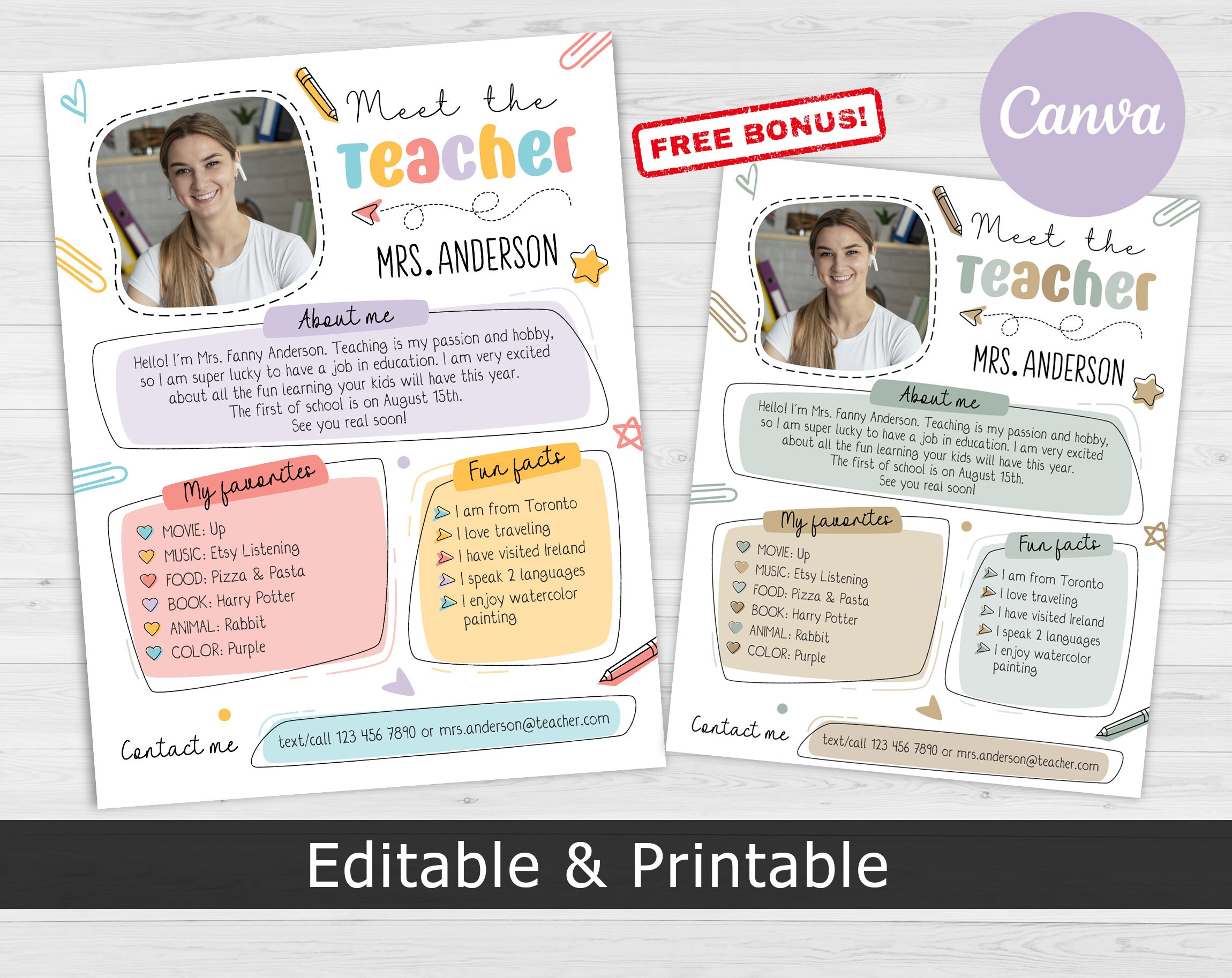 Meet the Teacher Editable Boho Template Editable Teacher Teacher Bundle ...