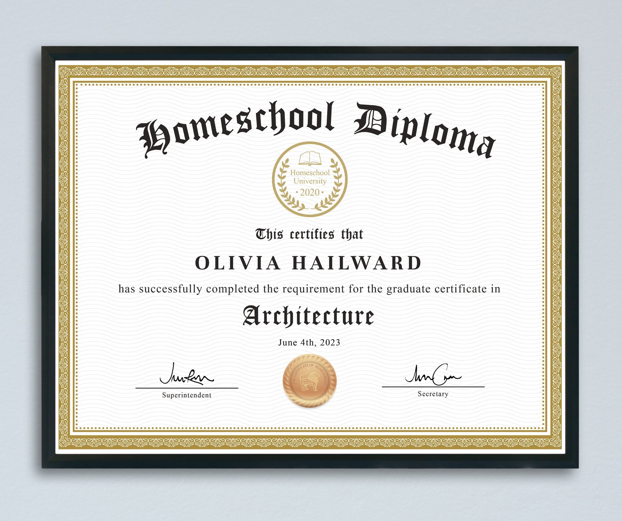 DIY Editable Diploma, Customizable Highschool Diploma, Homeschool ...