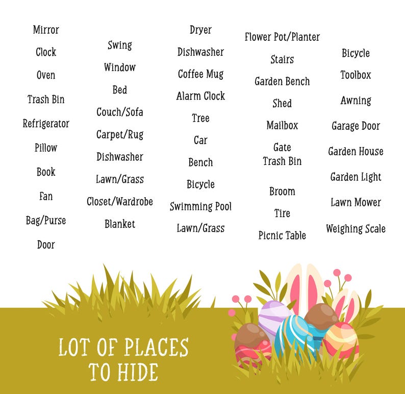 Difficult Easter Treasure Hunt Clues, Challenging Easter Scavenger Hunt ...