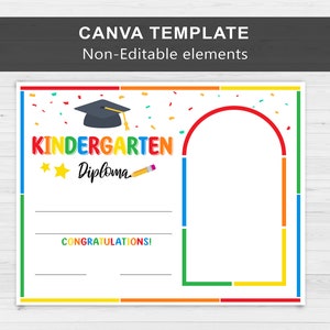 Editable Kindergarten Diploma With Photo Kindergarten Diploma ...