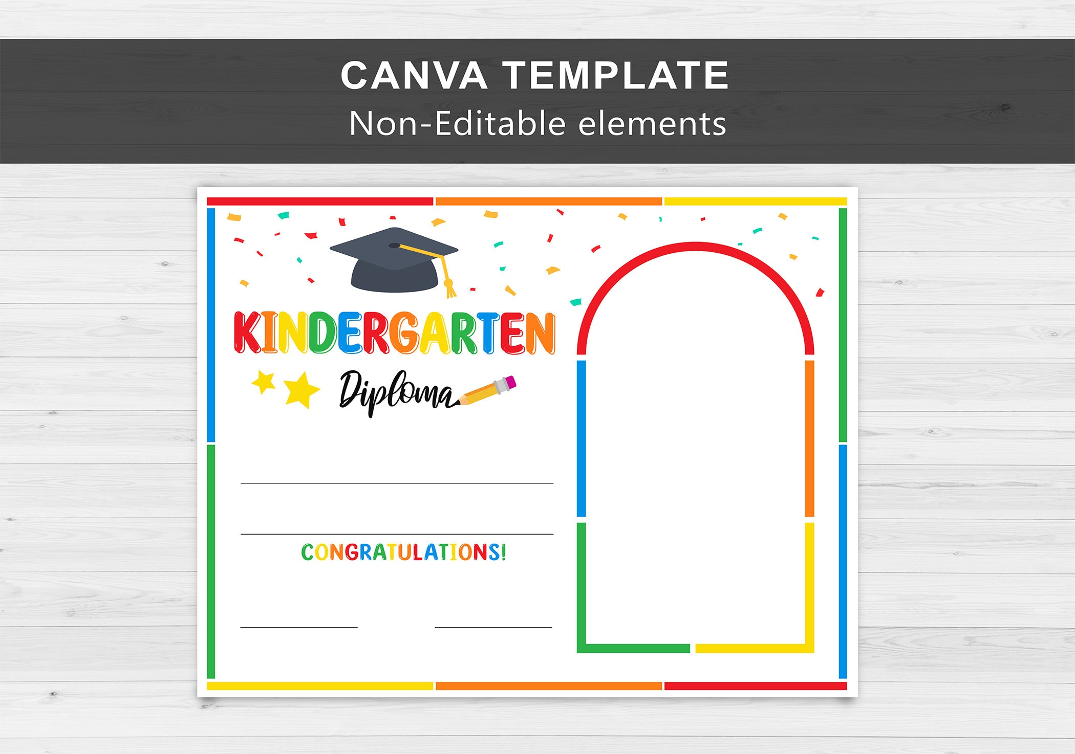 Editable Kindergarten Diploma With Photo Kindergarten Diploma ...