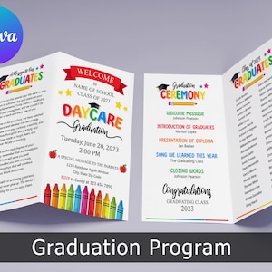 Daycare Graduation, Editable Daycare Graduation Program, Daycare Grad ...