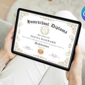 DIY Editable Diploma, Custom Highschool Diploma, Homeschool Diploma ...