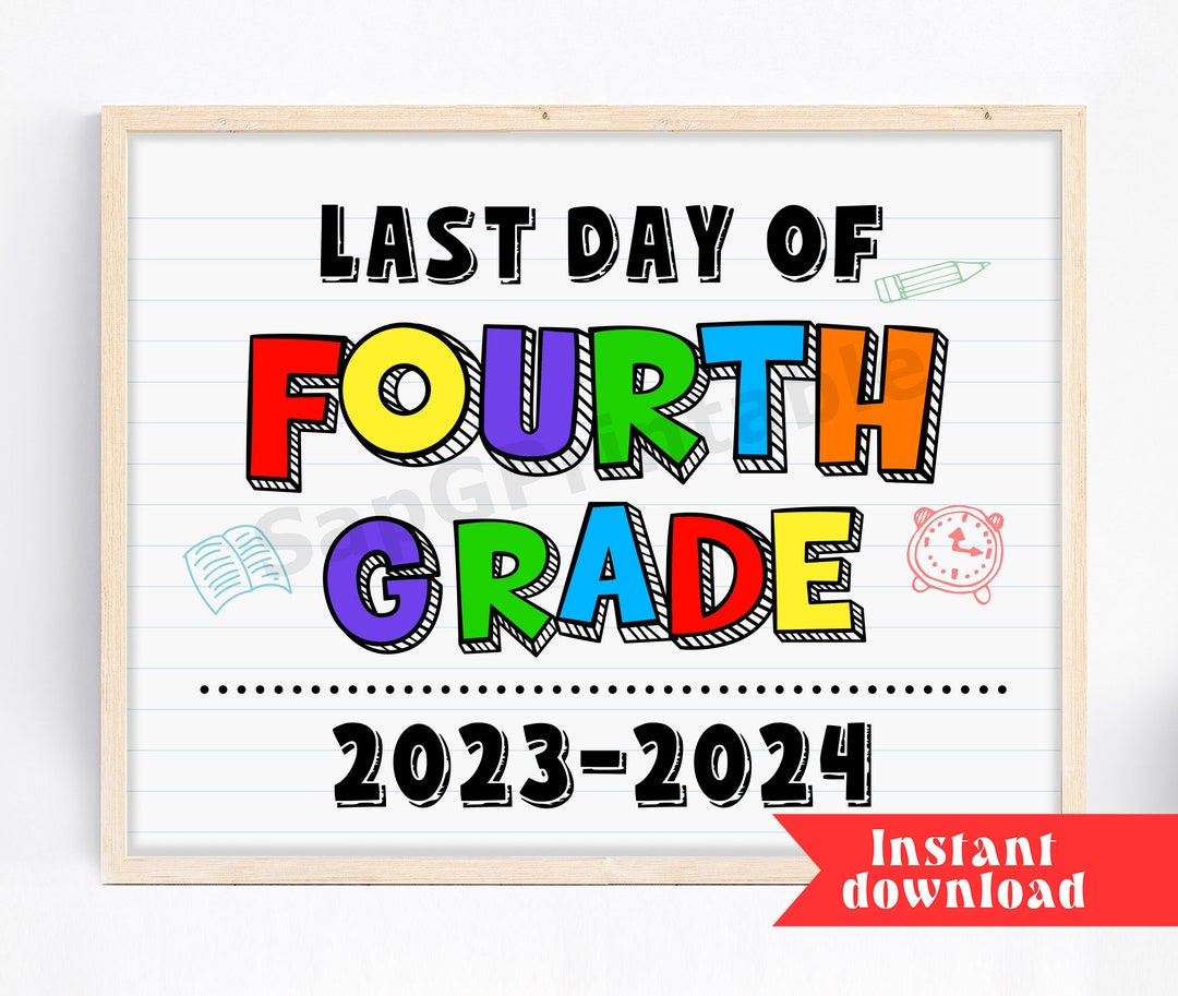 Last Day of 4th Grade, Back to School Sign, Boy Sign, Boy Back to ...