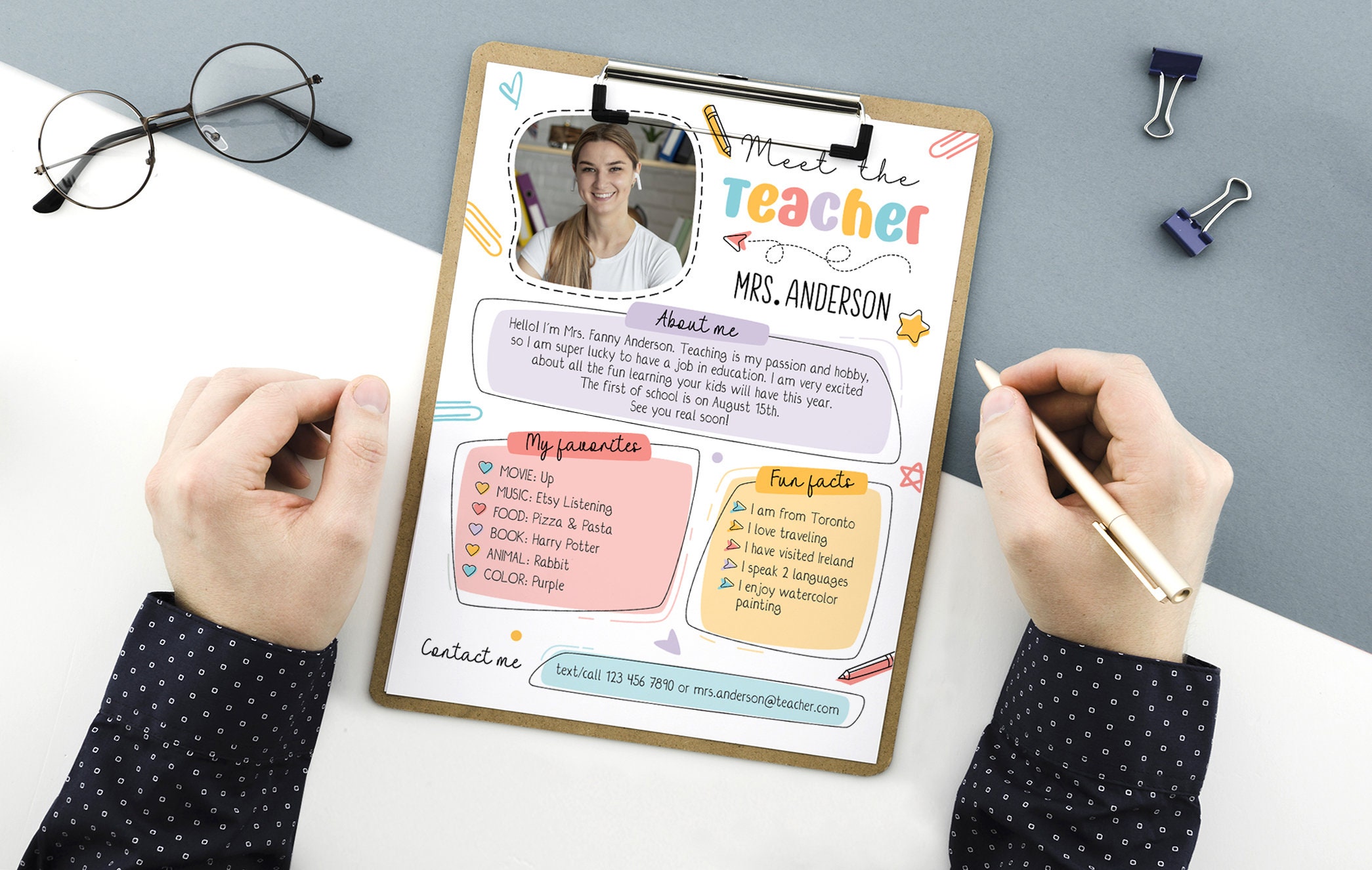 Editable Meet the Teacher Editable Boho Template Teacher Canva Template ...