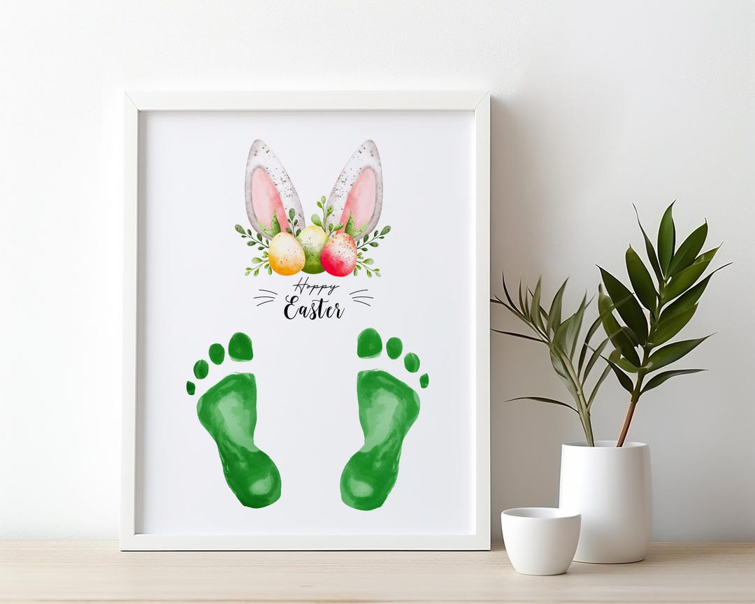 Hoppy Easter, Easter Footprint Art Craft, Daycare Preschool Activities ...