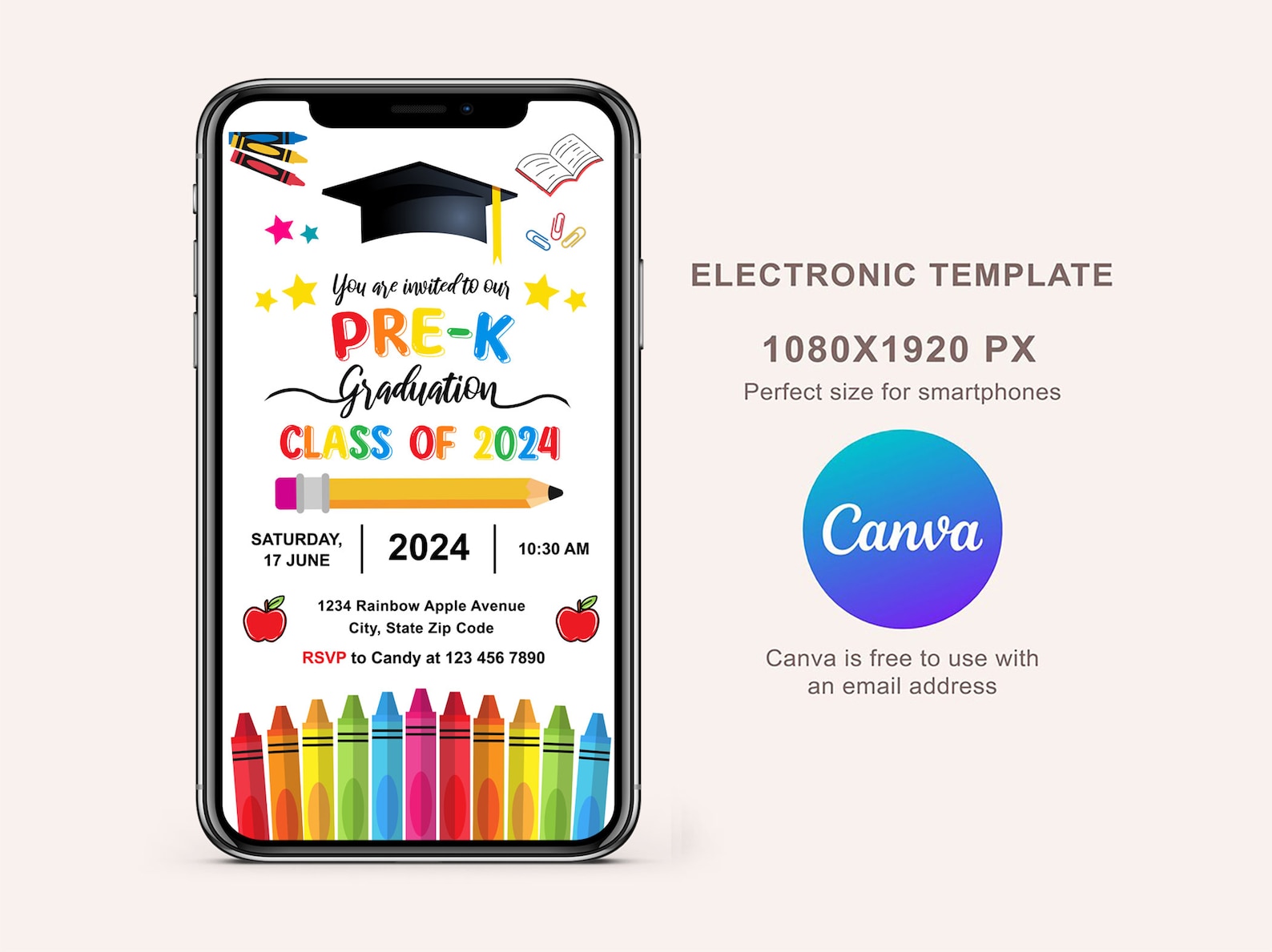 Editable Pre-k Graduation Invitation, Prek Announcement Invite, Pre-k ...