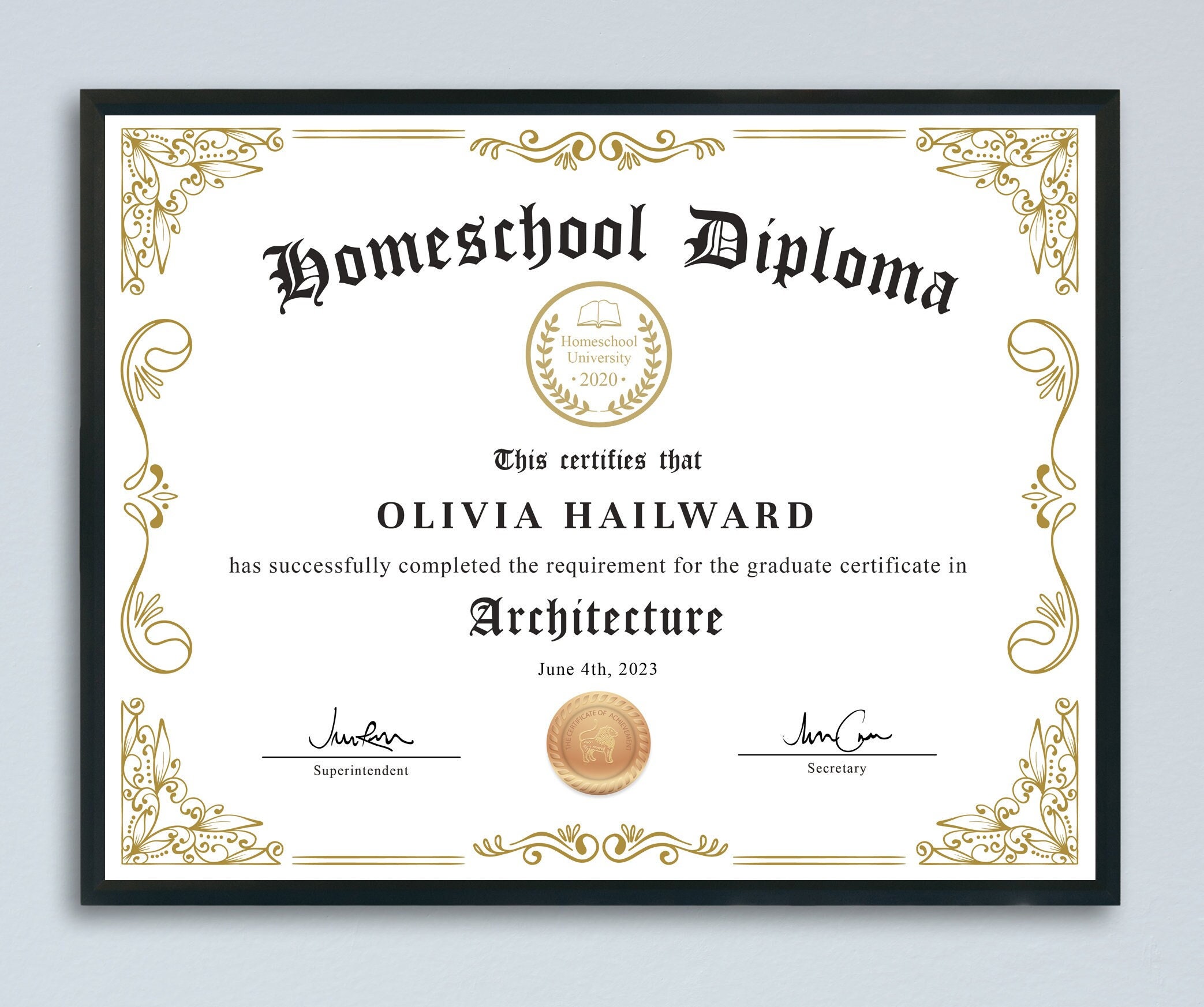DIY Editable Diploma, Custom Highschool Diploma, Homeschool Diploma ...