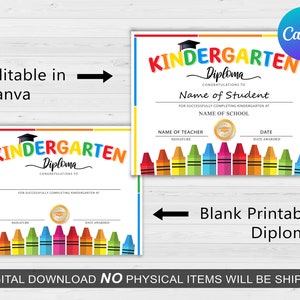 Kindergarten Graduation Bundle, Graduation Invitation, Graduation ...