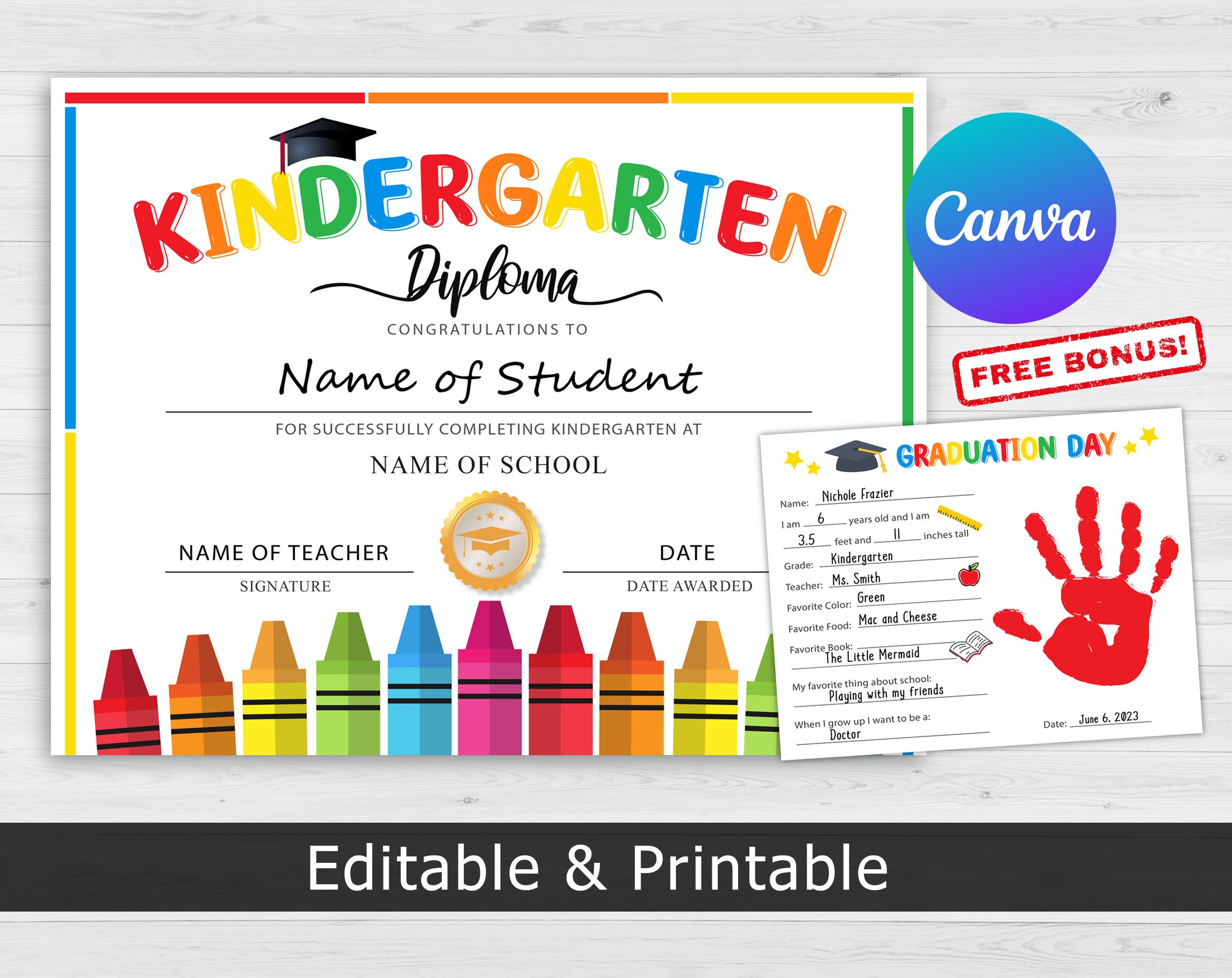 Kindergarten Certificates Books Printables Reading Certificates,