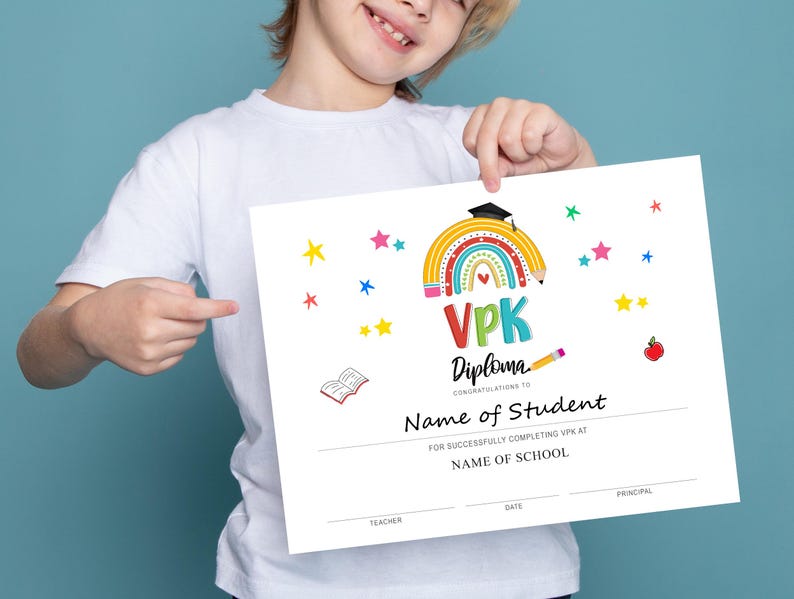 Editable Vpk Diploma With Photo, VPK Certificate, VPK Diploma, VPK ...