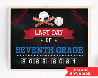 Last Day of 3rd Grade Baseball, Baseball Last Day of Third Grade Sign ...
