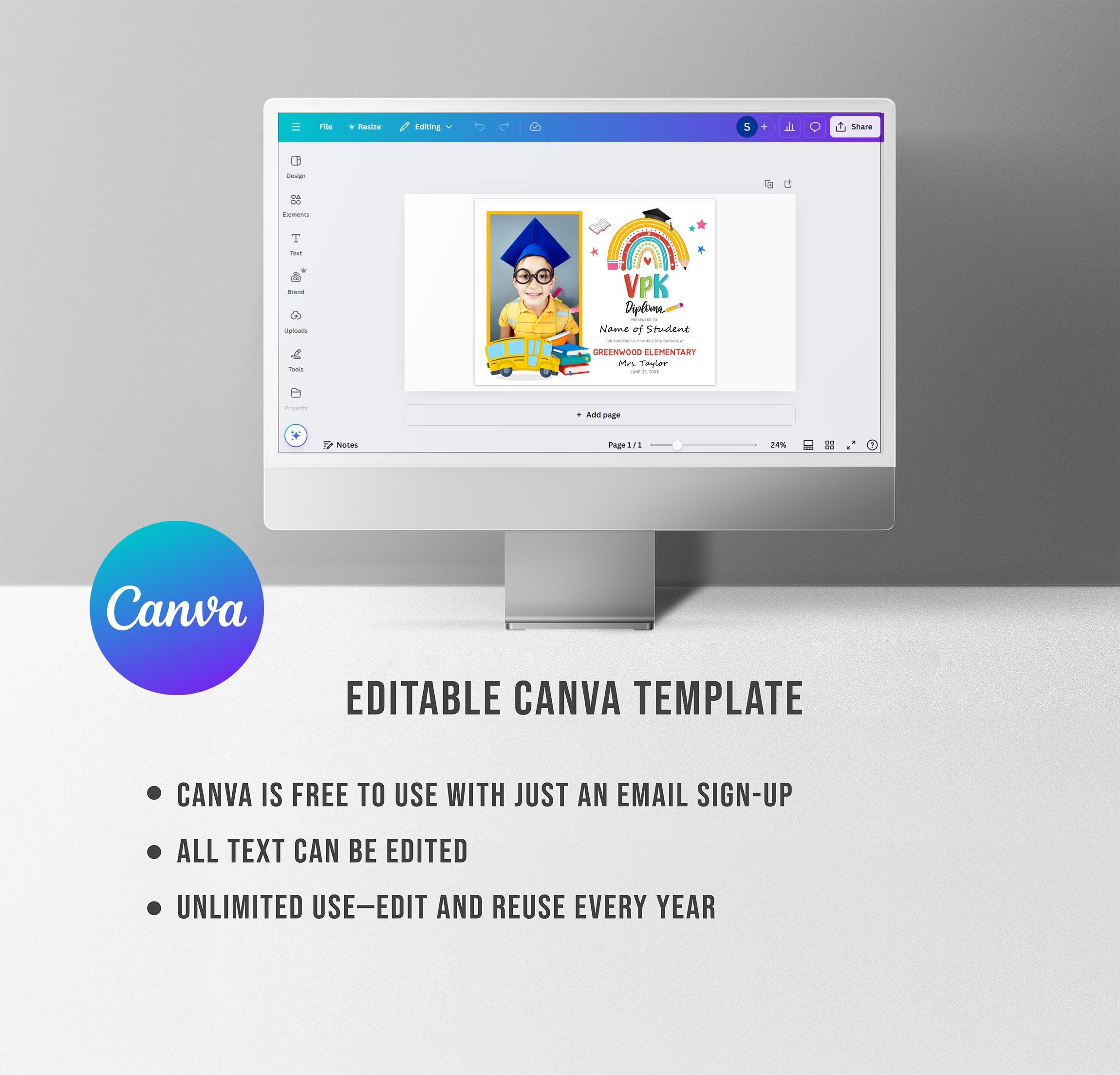 Editable VPK Diploma With Photo, Vpk Certificate, VPK Diploma, VPK ...