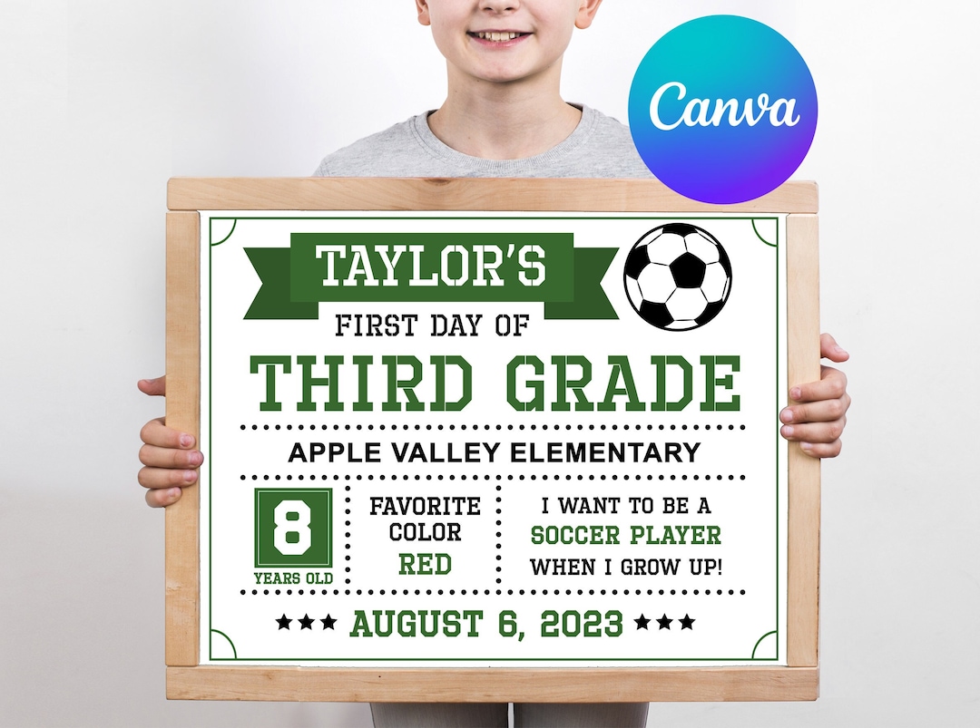 Editable Last Day of School Sign, Any Grade 1st Day of School Sign ...