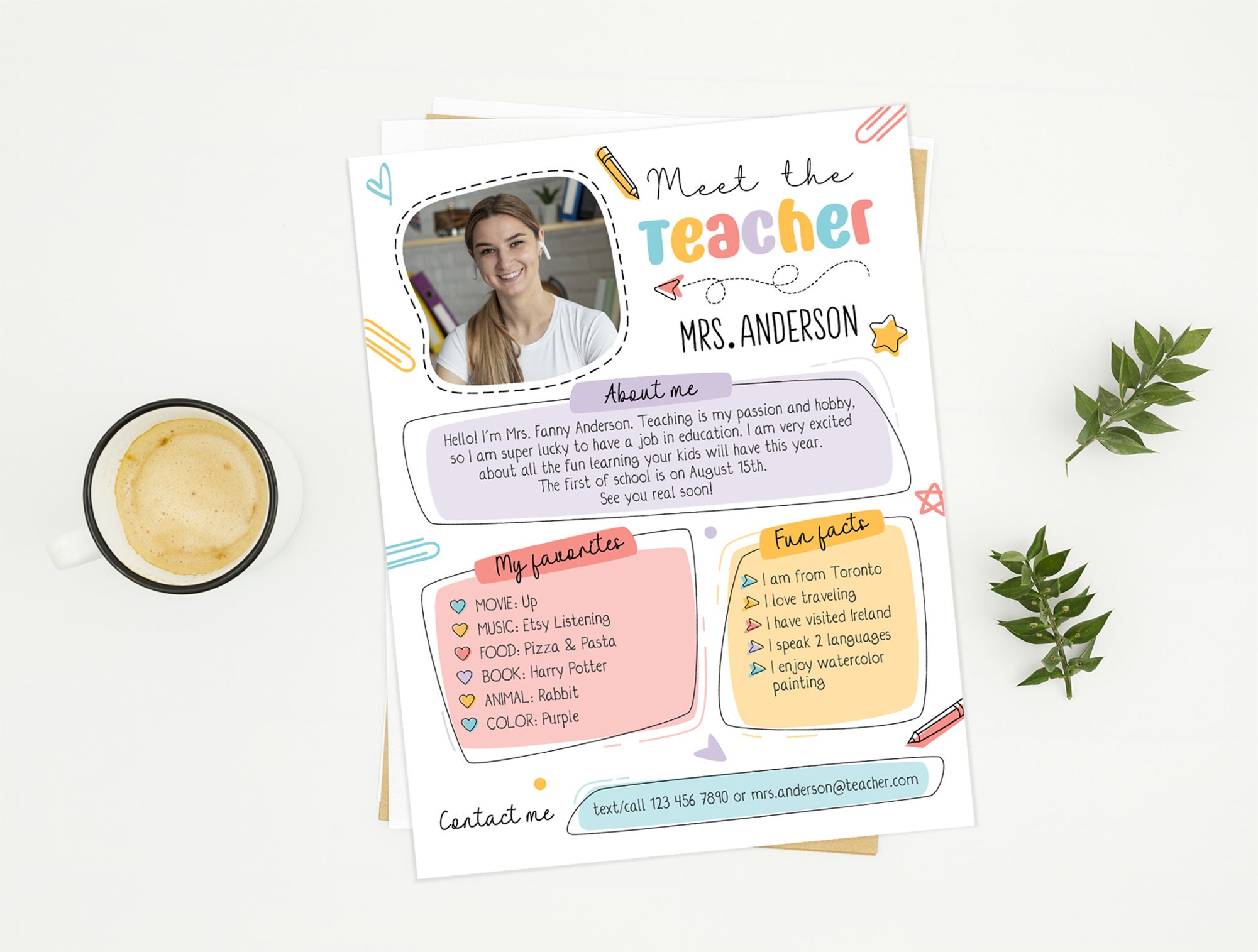 Meet the Teacher Editable Boho Template Editable Teacher Teacher Bundle ...