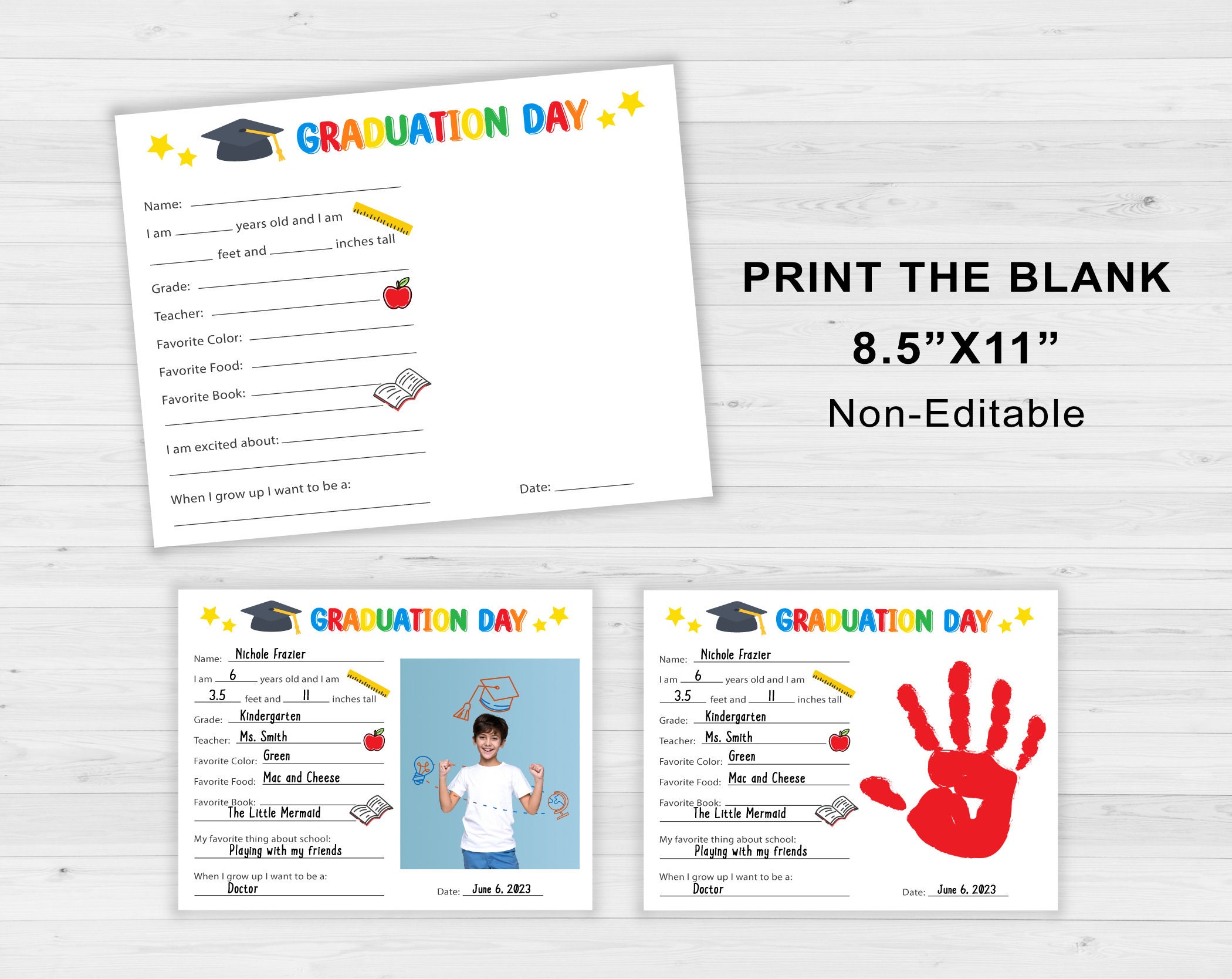 Kindergarten Graduation Bundle, Graduation Invitation, Graduation ...