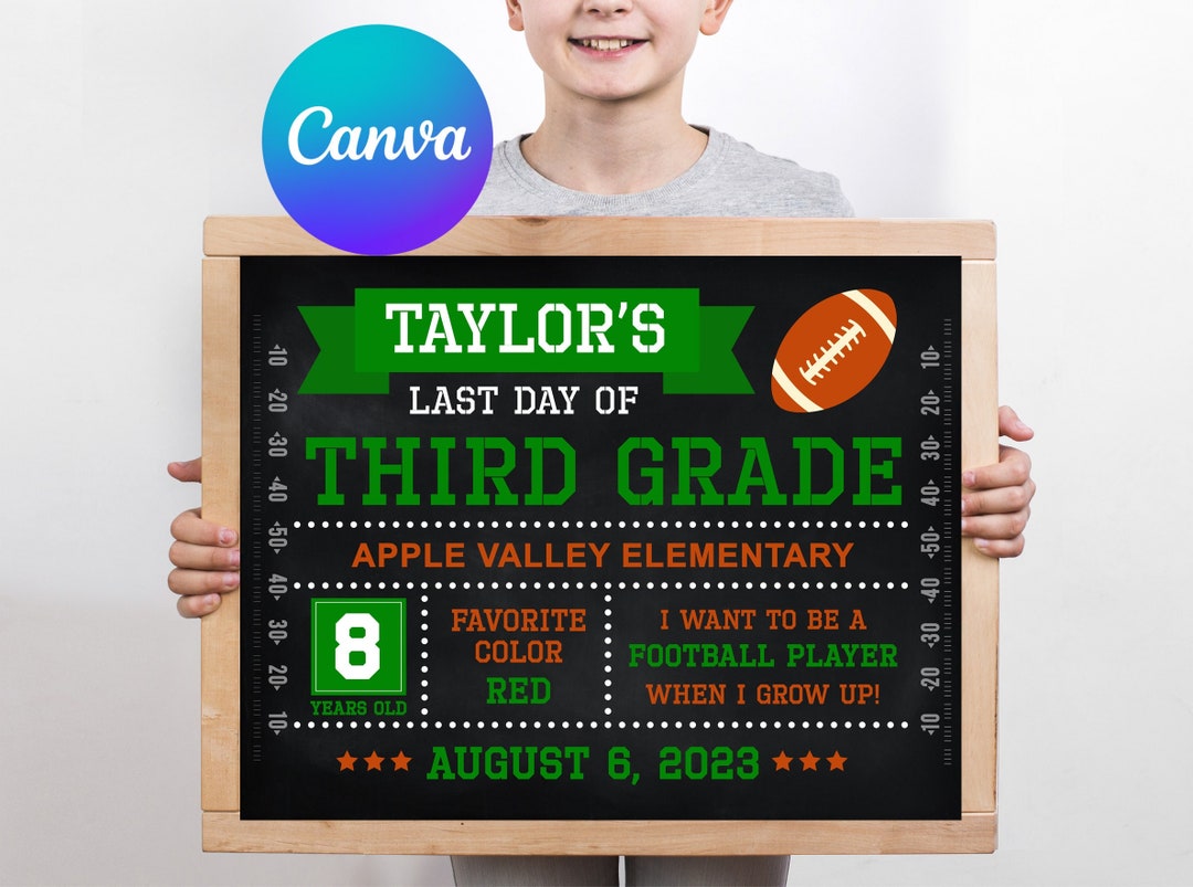Editable First Day of School Sign, Any Grade 1st Day of School Sign ...