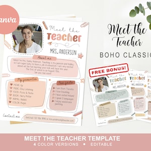 Rose Gold Classic Meet the Teacher Editable Template Editable Teacher ...